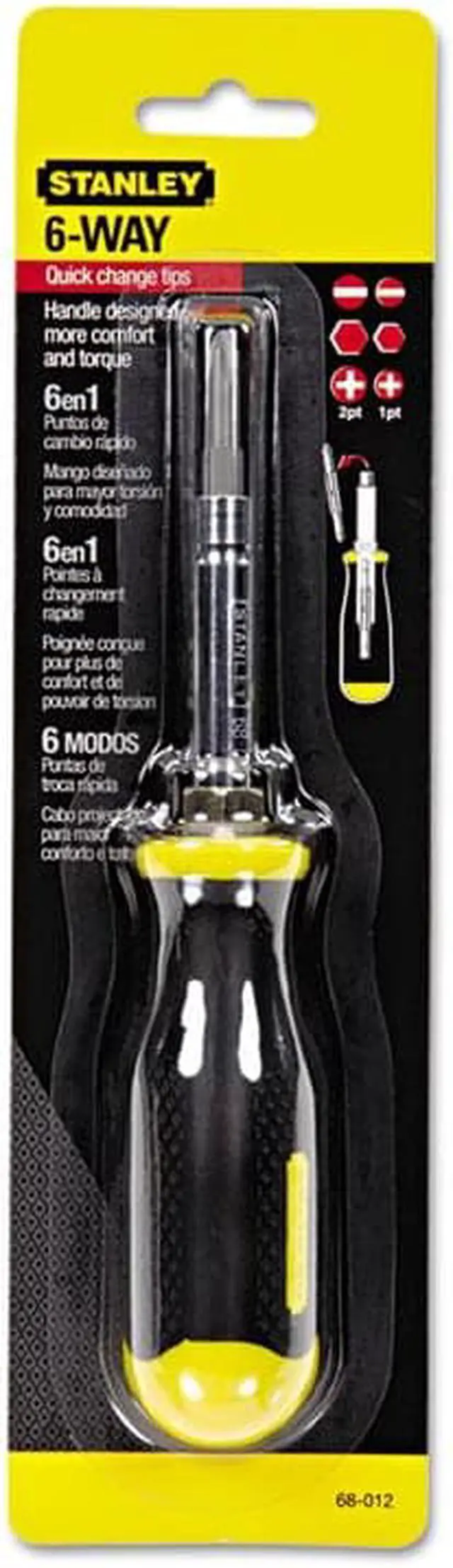 Stanley Hand Tools 6 In 1 Multi Bit Screwdriver 68-012M - Newegg.com
