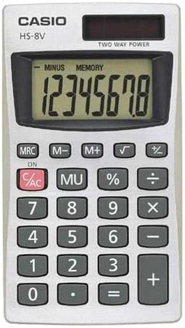 Casio HS-8VA Basic 8-Digit Solar Calculator Large Easy-To-Read - Newegg.com