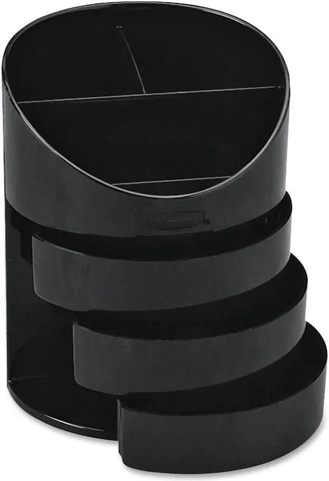 Small Storage Divided Pencil Cup, Plastic, 4 1/2 Dia. X 5 11/16, Black ...