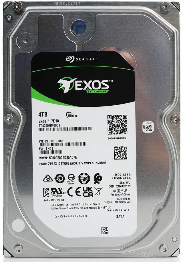 Seagate Exos 7E10 4TB SATA 7200RPM 256MB Internal Hard Drive ...