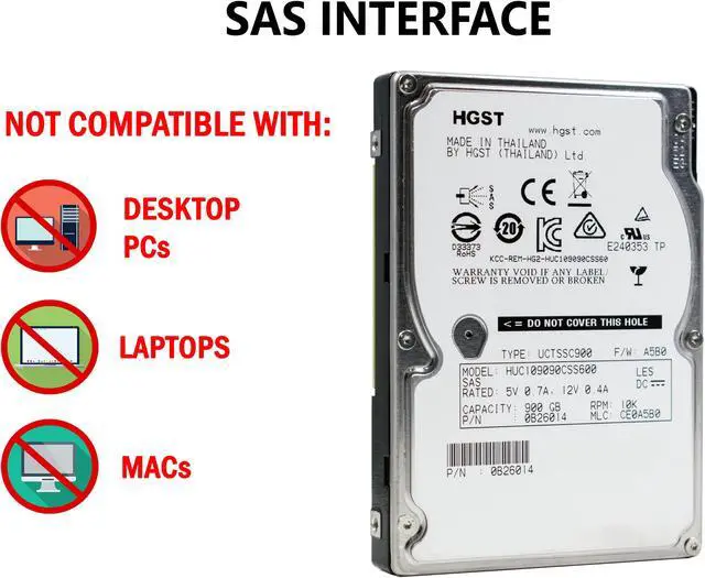 Refurbished: HGST 0B26014 Ultrastar C10K900 HUC109090CSS600 900 GB Hard ...