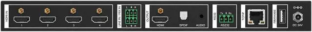 BZBGEAR 4x1 4K UHD HDMI Seamless Switcher/Scaler/MultiViewer with IP/RS-232/Audio De-embedding ...