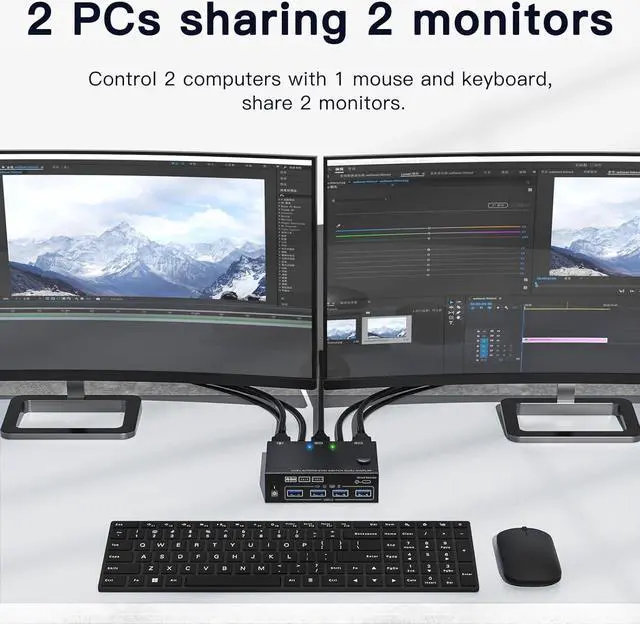 USB3.0 High Definition Port Double Channel KVM Switcher 202AS High ...