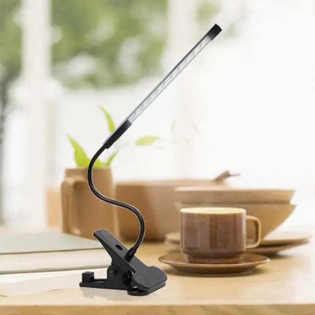 Small Black Table lamp USB Smart LED Touch Dimmable Flexible USB Eye ...
