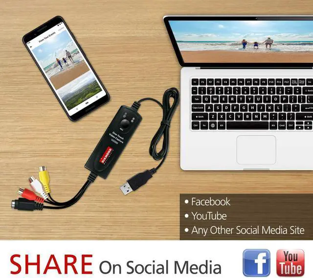 Diamond Multimedia VC500 One Touch VHS to Digital File, DVD Converter ...