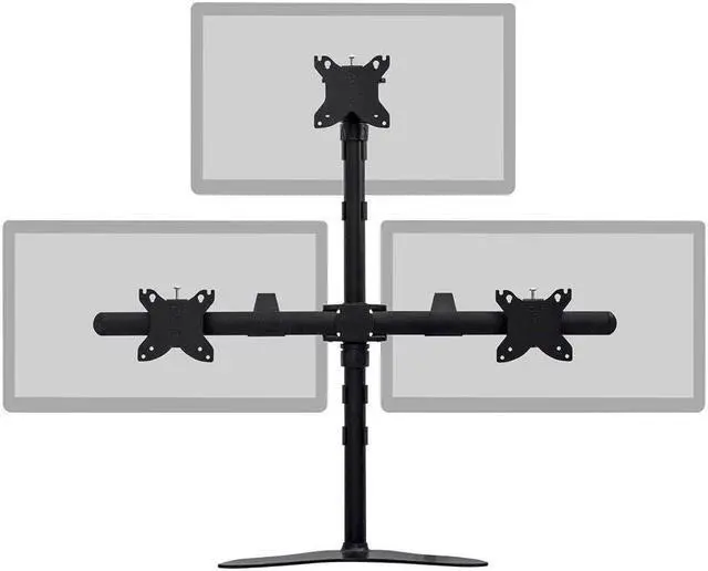 Monoprice Triple Monitor Pyramid Free Standing Desk Mount For 15-30in ...