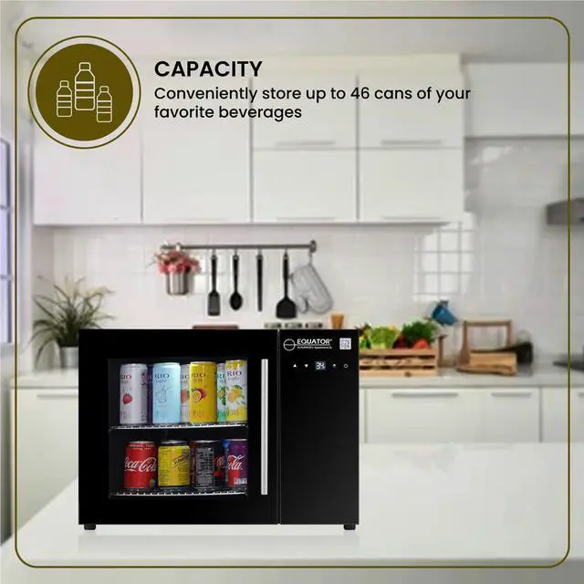 Equator 25in COUNTERTOP Beverage Refrigerator 40 Cans Touch Control ...