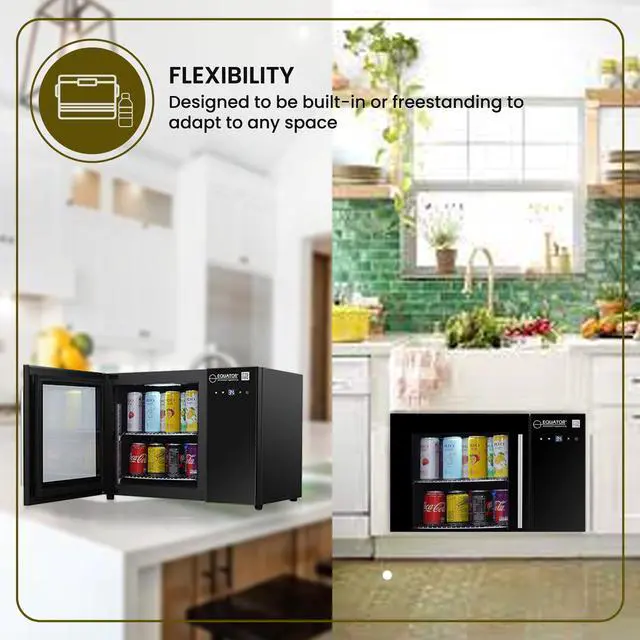 Equator 25in COUNTERTOP Beverage Refrigerator 40 Cans Touch Control ...