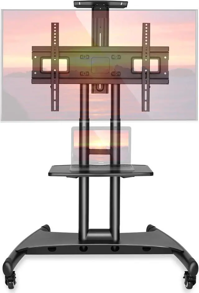 Mount Factory Rolling TV Cart Mobile TV Stand for 40 65 inch Flat Screen LED LCD OLED Plasma Curved TV s Universal Mount with Wheels Newegg