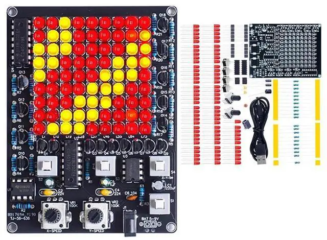 LED Chaser Kit Soldering Practice Kit PCB Board Red Light LED DIY Kit ...