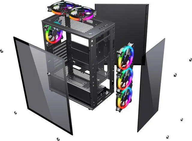RAIDMAX NEW NEON ARGB 408 Black Computer Case - Newegg.com