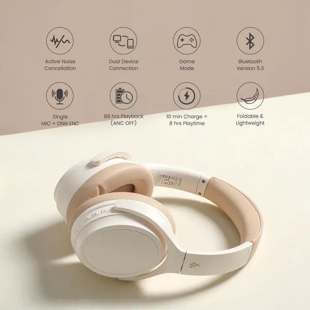 Edifier WH700NB Wireless Active Noise Cancellation Over-Ear Headphones ...