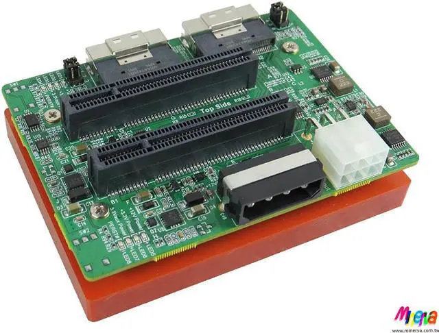 SlimSAS 8i x2(PCIe 4.0) to PCIe x8 Slot x2 with +12V, 3.3V, 3.3Vaux Hot ...