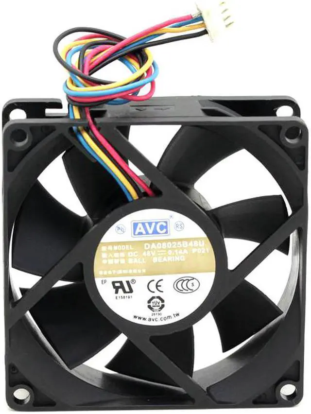 AVC DA08025B48U P021 DC48V 0.14A 4-wire 80x80x25mm 8cm 8025 server ...