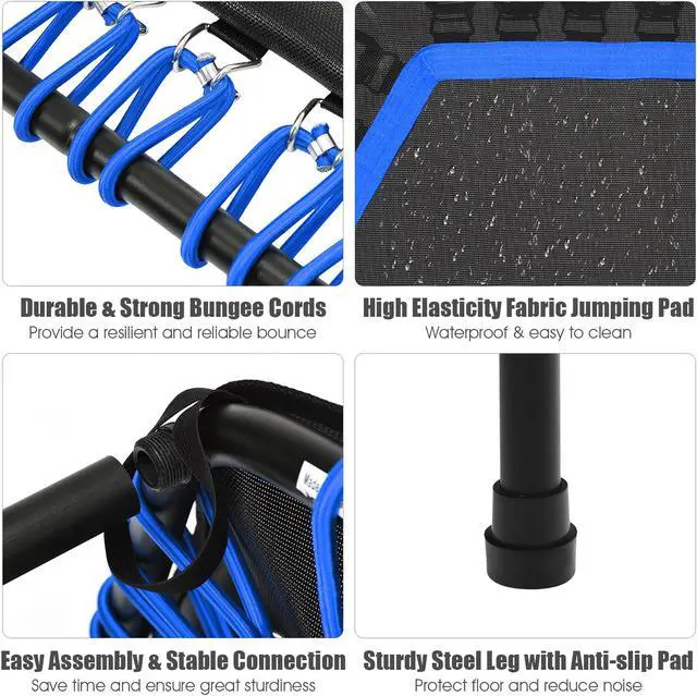 Goplus 50'' Hexagonal Fitness Trampoline Exercise Rebounder W/Pad for ...