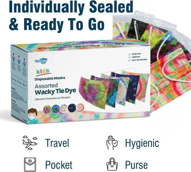 WeCare Disposable Face Mask, 3-Ply with Ear Loop (50 Individually ...