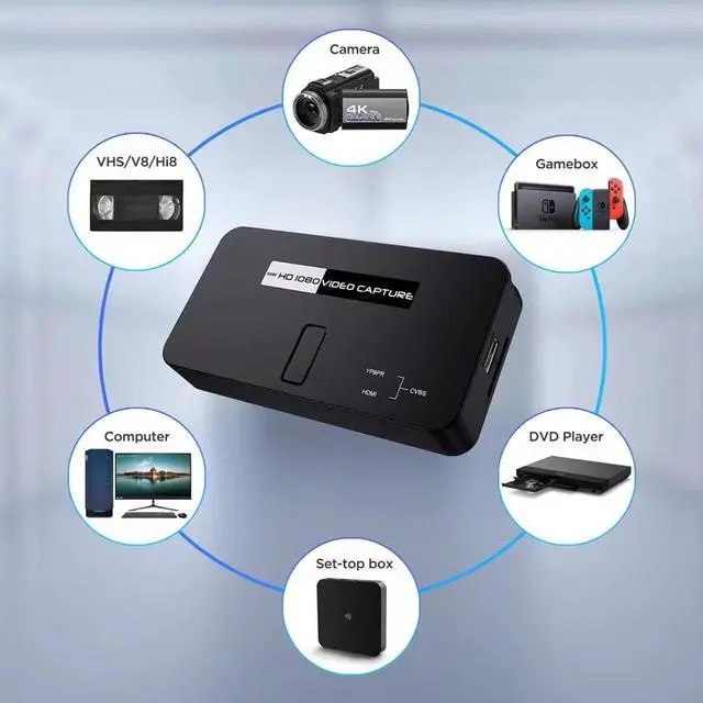 1080P HDMI AV Audio Video Capture Card for PS3 PS4 TV Box Phone Game HD ...