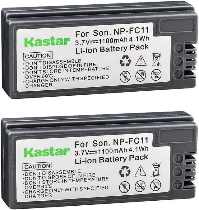 Kastar 2-Pack NP-FC11 Battery 3.7V 1100mAh Replacement for Sony NP-FC11 ...