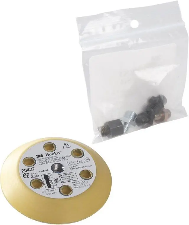 3M 20427 3' x 1/2' x 5/16' Thread Size Clean Sanding Disc Pad Kit ...