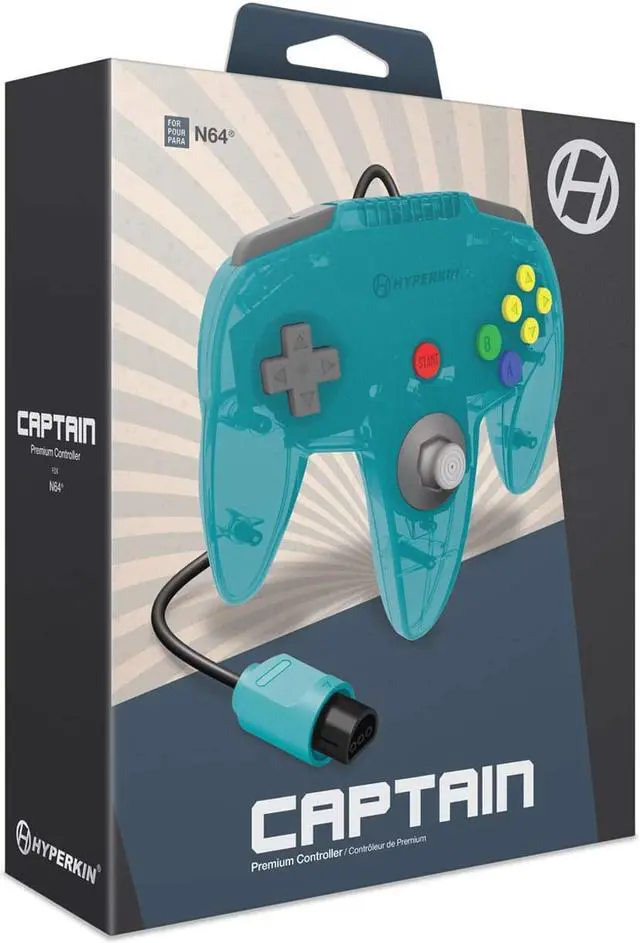 Hyperkin Nintendo 64 "Captain" Premium Controller For N64 - Turquoise ...