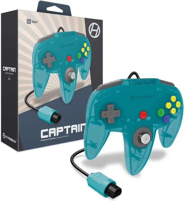 Hyperkin Nintendo 64 "Captain" Premium Controller For N64 - Turquoise ...