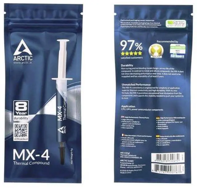 MX-4 Thermal Compound Paste, Carbon Based High Performance, Heatsink ...