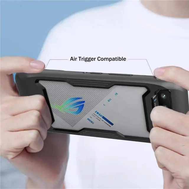 Black Rugged Case Clear Hard Acrylic Cover for Asus ROG Phone 5 Pro ...