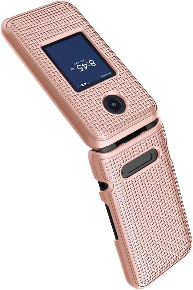 Rose Gold Pink Grid Texture Hard Shell Case Cover for Verve Snap Flip ...