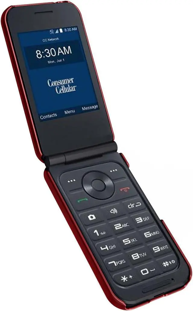Red Grid Case Hard Cover and Belt Clip Holster for Link II Flip Phone ...