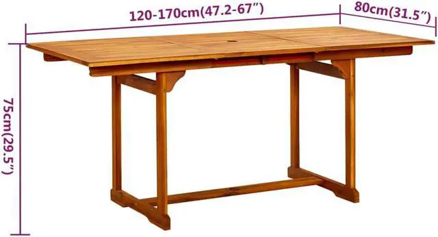 vidaXL Garden Dining Set Natural Wood Solid Acacia wood Medium - Newegg.com