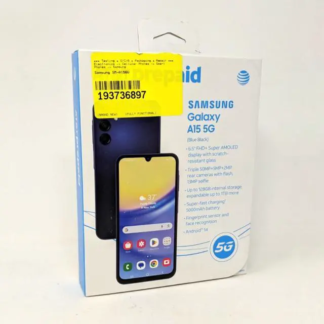 Samsung Galaxy A15 5G SM-A156U 128GB AT&T Prepaid Only 6.5 in 4GB RAM ...
