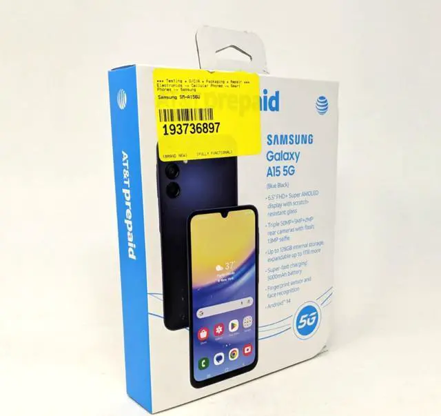 Samsung Galaxy A15 5G SM-A156U 128GB AT&T Prepaid Only 6.5 in 4GB RAM ...