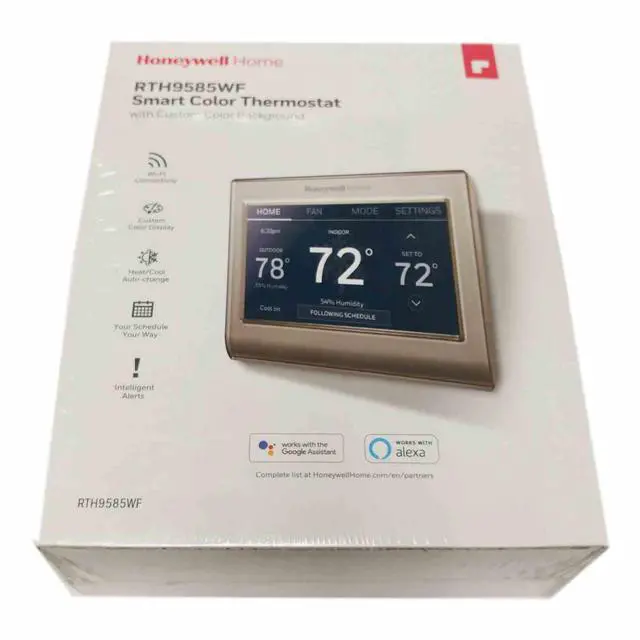 Honeywell Home RTH9585WF1004 Wi-Fi Smart Color Thermostat, 7 Day Programmable, Touch Screen ...
