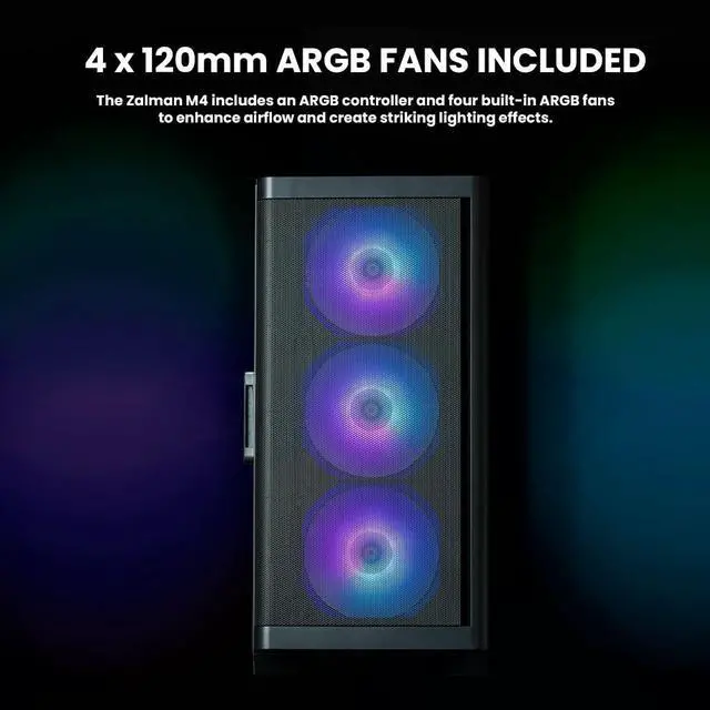 Zalman M4 Gaming PC Case - mATX/Mini ITX Mini Tower Computer Case - 4 x ...