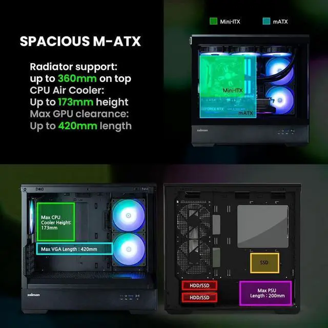 Refurbished: Zalman P30 Premium Desktop PC Case, Micro-ATX Mini Tower ...