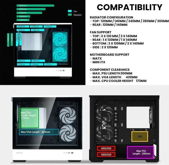 Refurbished: Zalman P30 Premium Desktop PC Case, Micro-ATX Mini Tower ...