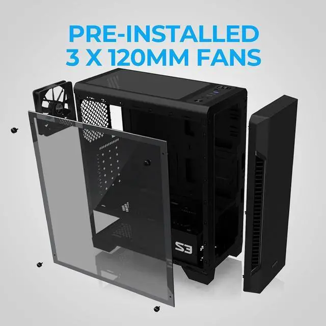 Refurbished: Zalman S3 ATX Mid Tower Desktop Computer PC Case, 3 x ...
