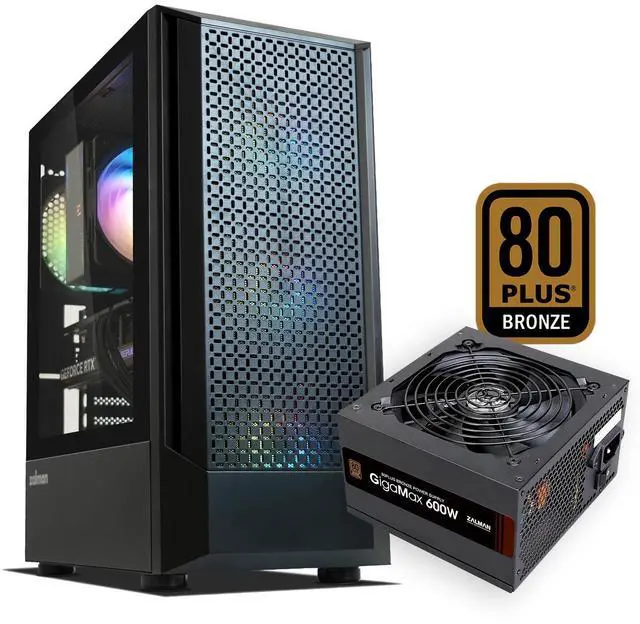 PC Builder Bundle - Zalman PC Case with PSU Combo - Fit ATX Mid-Tower ...