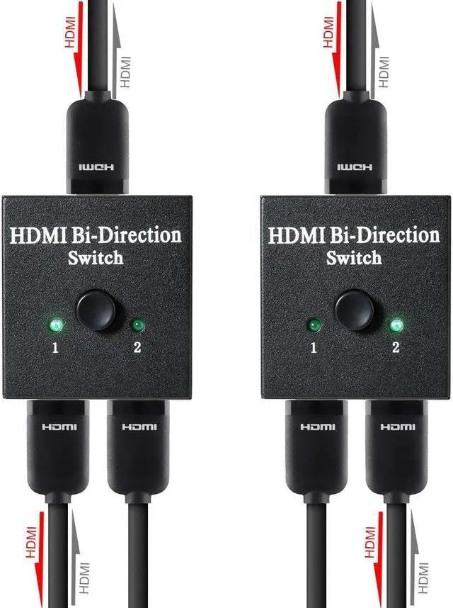 HDMI Switch Bi-direction 4K HDMI Splitter 2 x 1/1 x 2 No External Power ...