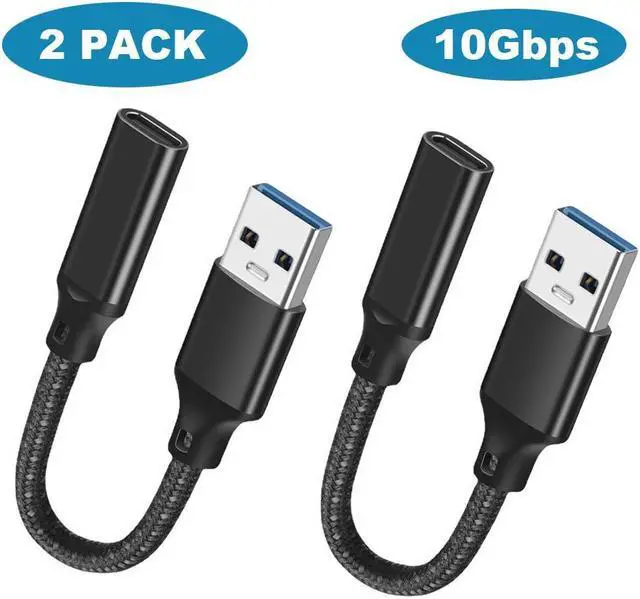 [2 PACK] [10Gbps] USB A Male to USB C Adapter Cable, USB 3.2 GEN 2 USB ...