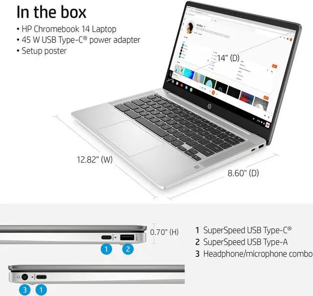 Refurbished: HP 14" Chromebook Intel Pentium N5000 - 4GB - 64GB ...