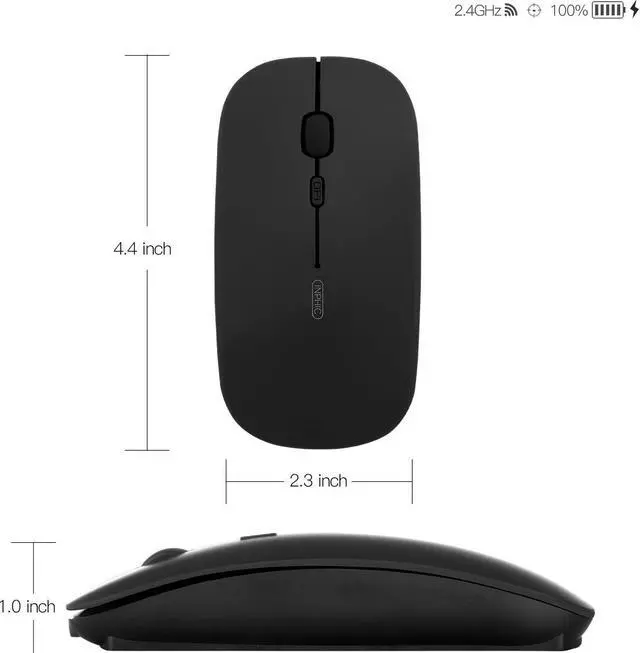 Inphic P-M1 Rechargeable Battery USB Wireless Mouse Mute Silent Click ...