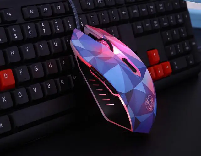 LUOM W20 Gaming Mouse 2400 dpi Adjustable Dazzle Colour Diamond Edition ...