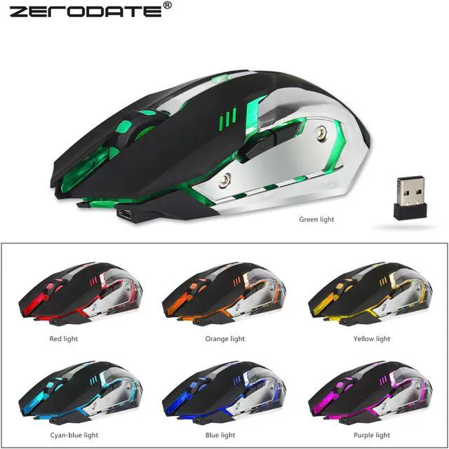 ZERODATE X70 Dual-Mode Wireless Gaming Mouse with 7-colorful Breathing ...