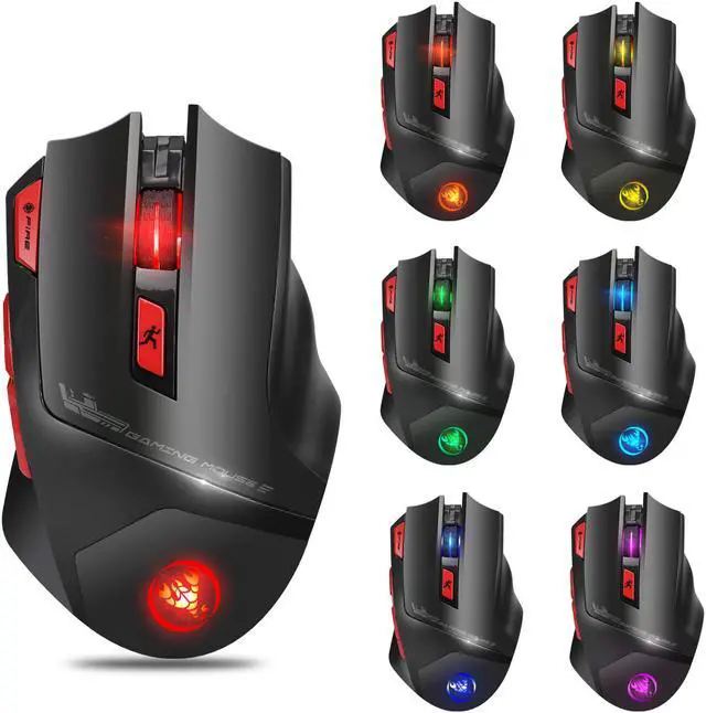 HXSJ T88 Gaming Mouse Wired & Wireless, 1200mAh Rechargeable Mice ...