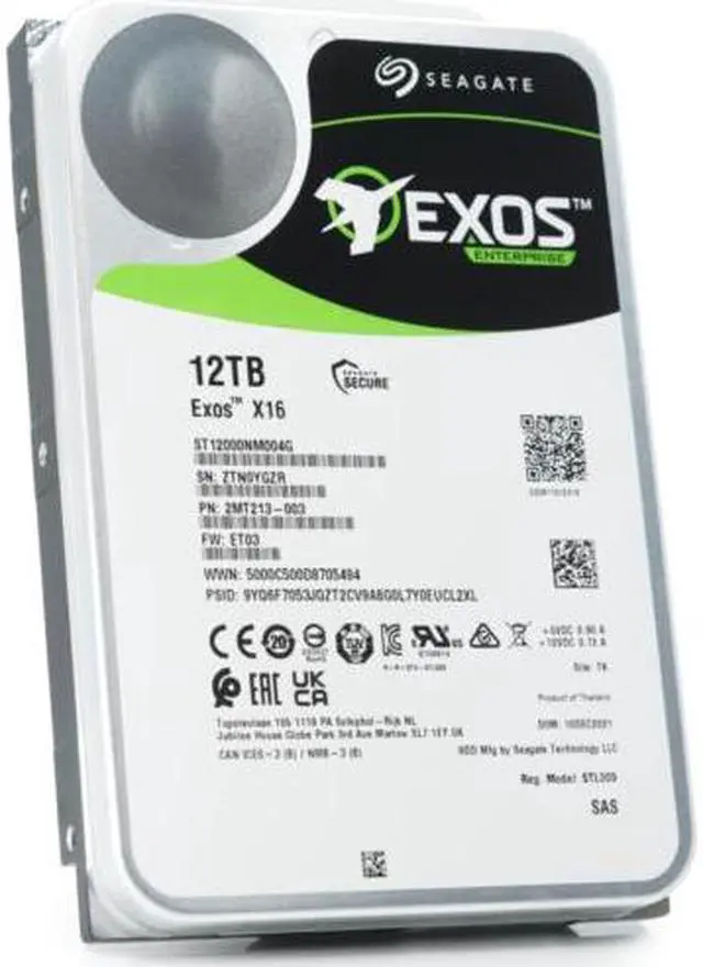 (NOT FOR HOME PC!) Seagate Exos X16 12TB 7200 RPM SAS 12Gb/s 3.5 ...