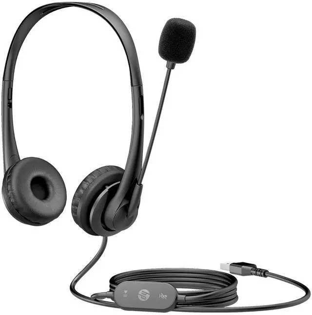 HP Stereo USB-A Headset G2 Wired Noise-Canceling Mic for PC Laptop ...