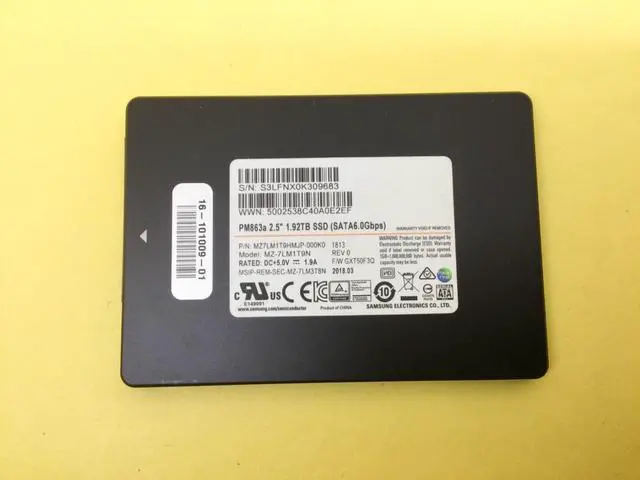 Used - Acceptable: Samsung PM863a 1.92TB SATA 6Gbps 2.5" Internal SSD ...