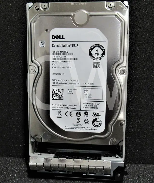 Refurbished: T4XNN 0T4XNN DELL ST1000NM0033 1TB 7.2K RPM 6Gb/s 3.5"SATA ...