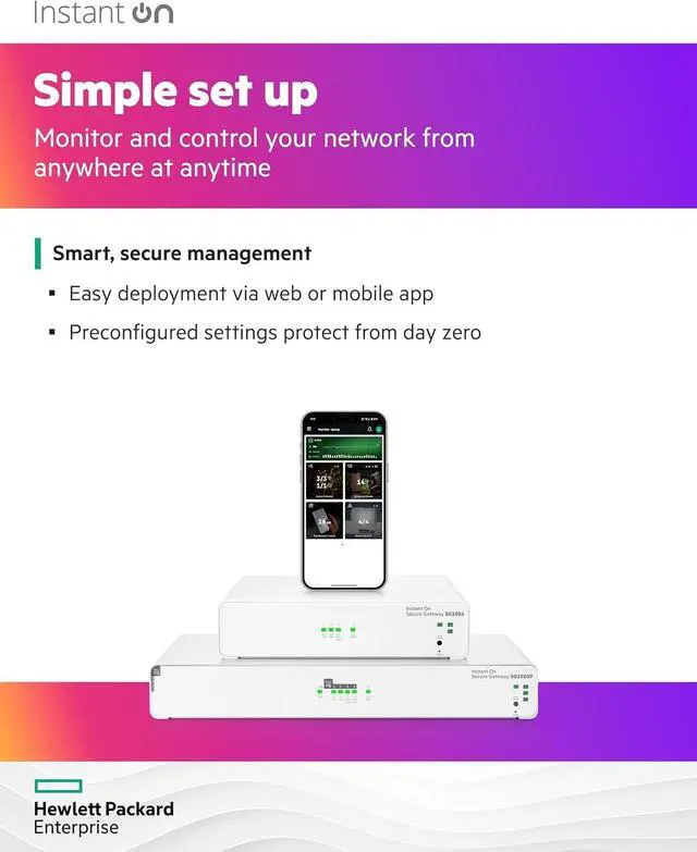 HPE Networking Instant On Secure Gateway SG2505P 5-Port US Cord S0G34A#ABA - Newegg.com